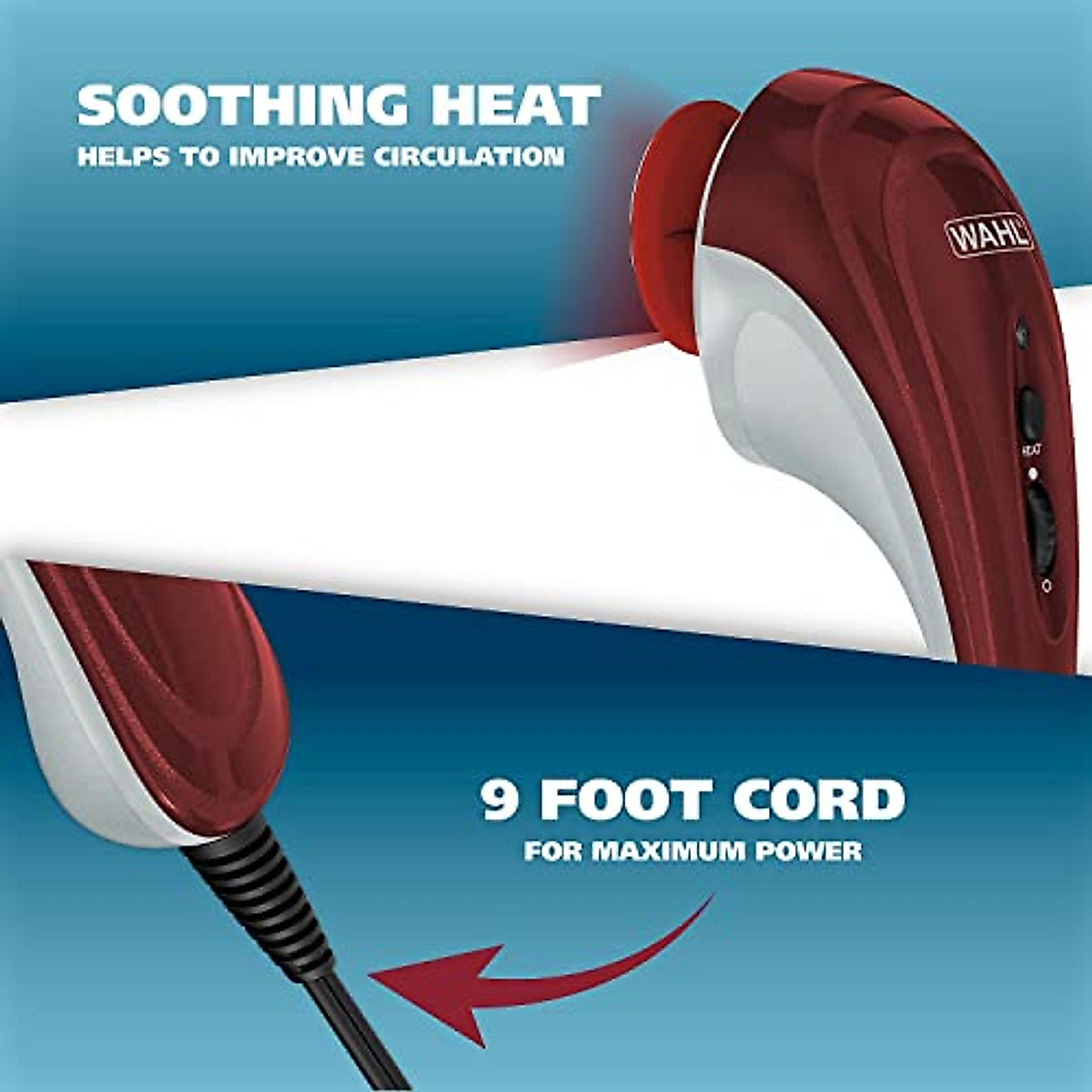 Wahl Hot Cold Therapeutic Vibratory Corded Massager with Variable Soothing to Medium Vibratory Speed to Relieve Muscle Pain and Reduce Swelling, Due to Chronic Pain or Fitness Injury – 4295-400