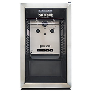 SteakAger PRO 40 Home Beef Dry Aging Refrigerator, Enjoy Dry-Aged Steak Perfection at Home, Black and Stainless Steel with 40Lbs Capacity