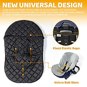 Orzbow Canopy Style Bunting Bag Weather in Car Seats and Strollers, Infant Blanket Warm in Winter (Black)