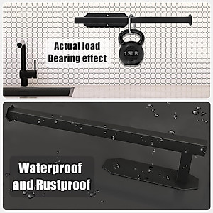 Paper Towel Holder Under Cabinet - Sturdy 304 Stainless Steel Kitchen Paper Towel Holder Wall Mount, Drilling or Self Adhesive Paper Towel Holder for Kitchen, Bathroom, Black