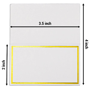 100 Pack Place Cards for Table Setting Small Paper Tent Cards with Gold Foil Border Event Table Cards for Restaurant Wedding Party Banquet Thanksgiving Birthday Celebration