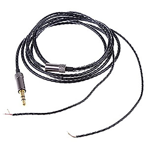 3.5mm Replacement Repair DIY Cable Cord Line Lead Wire in-Ear Headphones Earphones Black and Gray