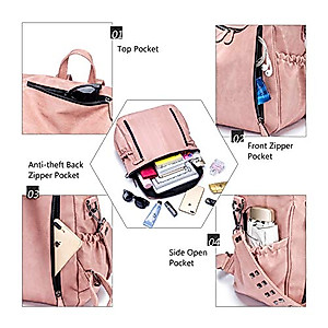 Roulens Women Backpack Purse Fashion Leather Large Ladies Shoulder Bags Travel Backpack Purse for Women