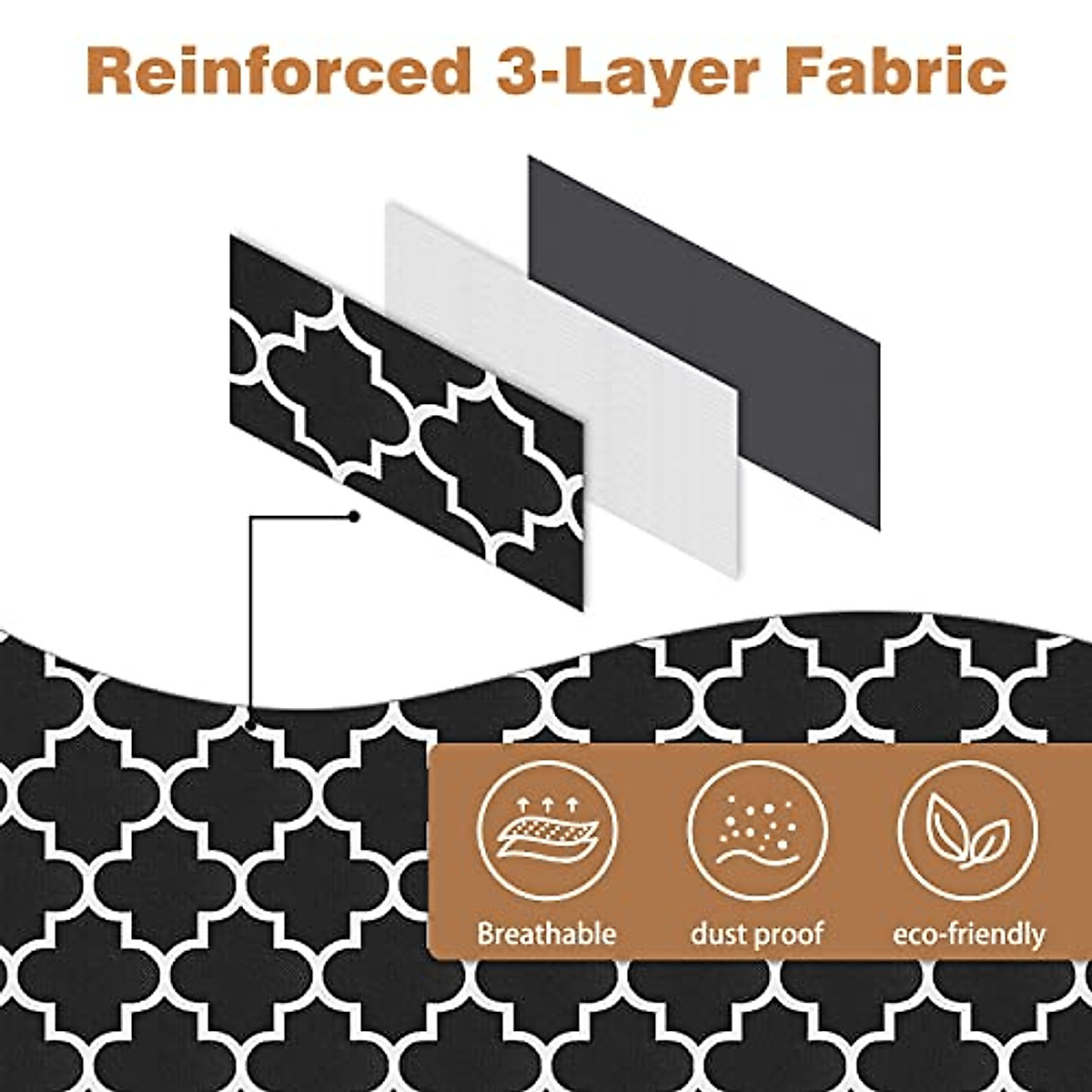 HomeHacks Storage Clothing Storage Bags, Storage Box Clothes Organizer with Clear Windows, Sturdy Handles Clothing Storage for Cloth, Toy, Bedding Storage, 2-Pack,Clover Black