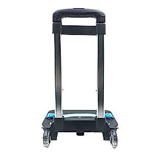Backpack Hand Truck Wheeled Cart Trolley Hand Aluminium Alloy Folding Trolley Cart for Schoolbag/Backpack (Black with Two Wheels)