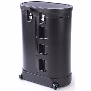 Displays2go Hard Carrying Case for Trade Show Accessories, Locking Top, Built in Wheels and Handle - 39” Tall (SCASE01)