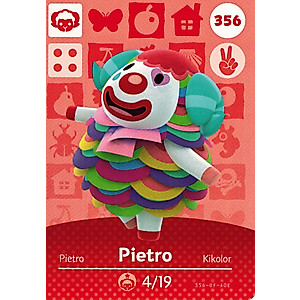 Nintendo Animal Crossing Happy Home Designer Amiibo Card Pietro 356/400 USA Version