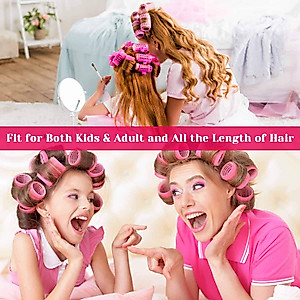 Anezus Self-Grip Rollers Set - 60 Pcs Multicolored Curlers and Clips for Hairstyling