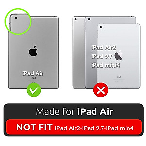 SUPCASE for iPad Air 1st Generation Case with Screen Protector, [Military-Grade Protection] [Anti-Scratch] Heavy Duty Full-Body Rugged Protective Tablet Case Cover for Apple iPad Air 1 9.7 Inch, Black