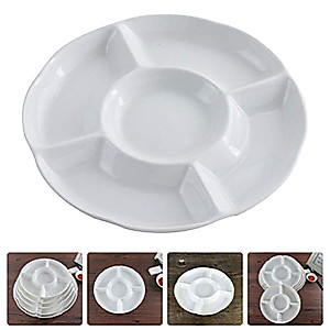 Hemoton Serving Dishes Platter Chip Dip Serving Tray Divided Serving Platter Relish Tray Appetizer Plate Melamine Tableware for Veggies Candy Fruit Snack Chip Desert Bowl Serving Bowls