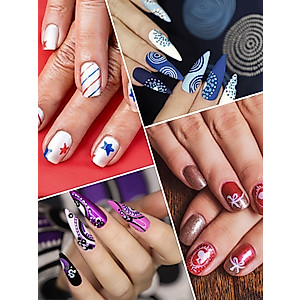 12 Color Metal Giltter 3D Nail Art Pens Set, Kalolary Nail Point Graffiti Dotting Pen Drawing Painting Liner Brush for DIY Nail Art Beauty Adorn Manicure Tools(E)