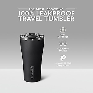 BrüMate Nav 22oz 100% Leak Proof Insulated Travel Tumbler with Magnetic BevLock™ Lid - Double Wall Cup-Holder Friendly Stainless Steel Mug (Matte Black)