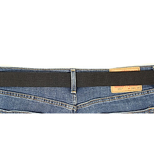 Canvas Web Belt Flip-Top Black Buckle/Tip Solid Color 50" Long 1.5" Wide (Black)