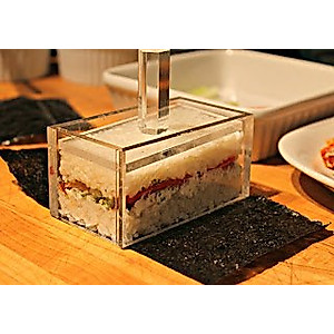 Clear Acrylic Musubi Rice Press Maker with Rectangular Handle Food Safe