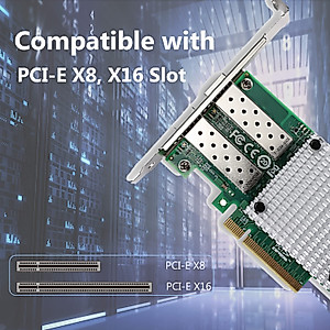 10Gb SFP+ PCI-E Ethernet Network Card with Broadcom BCM57810S Chip, Dual SFP+ Port, PCI Express X8 NIC, Support Windows Server/Linux/VMware