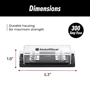 InstallGear - Fuse Block with ANL Fuse Holder and Clear Cover - 2 Pack, 300Amp Fuses for Secure Circuit Protection - Universal Fuse Box for 0-10 Gauge Terminals, Automotive Applications