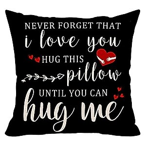 pinata I Love You Gifts for Him/Her, Double Sided Printing Cute Boyfriend Girlfriend Black Pillow Cover, Long Distance Relationship Gifts, Sweetheart Birthday Valintine Day Gifts for Women
