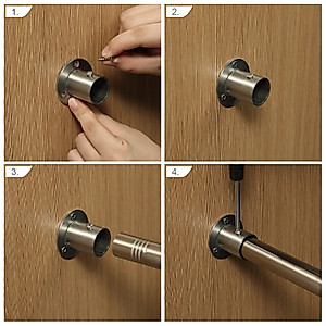 CALCHELE Closet Rods for Hanging Clothes Adjustable Closet Rod Sliver Closet Hanging Rod 15-54"