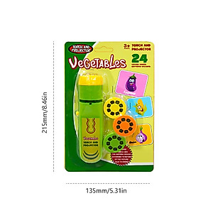NOOLY Torch Projector Toy for Kids Flashlight Educational Toy 3 + Years Old TYWJ-01 (Vegetables and Fruits) U004