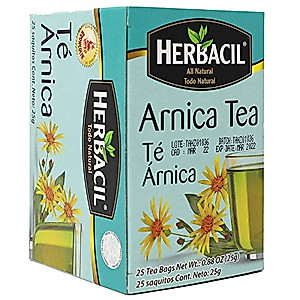 Herbacil Arnica Tea, Caffeine-Free, 3-Pack, 0.88 Oz, 25 Tea Bags per Box (75 Tea Bags)