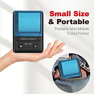 Meiyunprt Receipt Printer Bluetooth Portable Thermal POS Receipt Printer for Small Business 58mm Wireless Mini Mobile Receipt Printer for Android & Windows