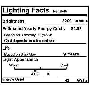 (6 Pack) PLT-42W 841, 4 Pin GX24Q-4, 42 Watt Triple Tube, Compact Fluorescent Light Bulb