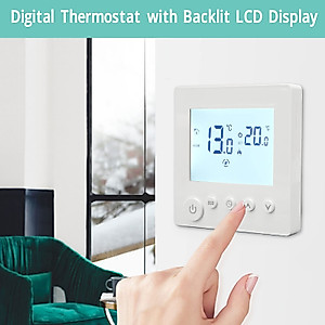 Floor Heating Thermostat Controller Digital LCD Display Programmable Control Panel for Home