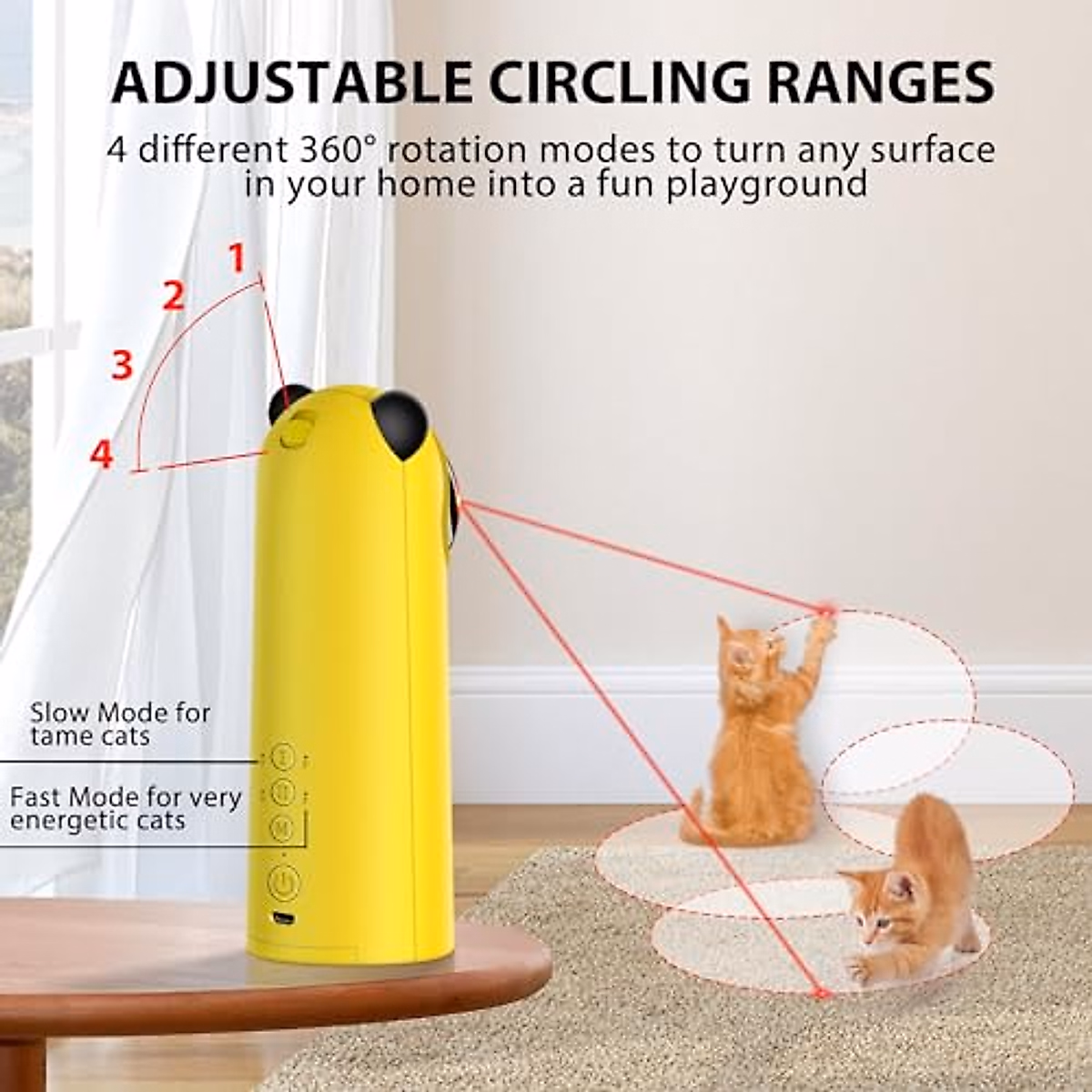 Laser Pointer & Interactive Puzzle Toy for Indoor Cats - Automatic, Cat Stuff, Kitty Toys