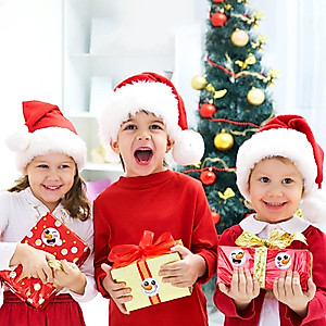 1000 Pieces Happy Snowman Stickers Christmas Stickers Snowman Roll Circle Face Stickers Winter Holiday Label Stickers Cute Seals Cards Fun Presents for Kids Xmas Party Decoration Supplies