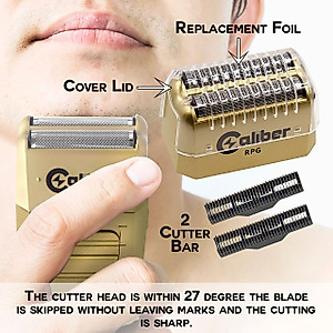Caliber Pro RPG Shaver Replacement Foil and Cutter - Professional Titanium Foil and Blade for RPG Electric Shavers - Close Shaving Replacement Head for Barber or Personal Men's Hair Shaver