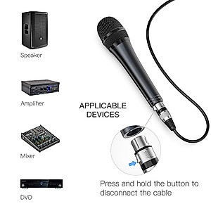 Fifine Karaoke Microphone, Dynamic Vocal Microphone for Speaker,Wired Handheld Mic with On and Off Switch and14.8ft Detachable Cable-K6