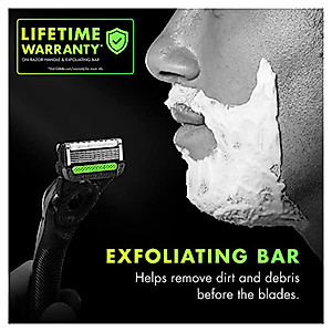 Gillette Mens Razor Blade Refills with Exfoliating Bar by GilletteLabs, Compatible Only with GilletteLabs Razors with Exfoliating Bar and Heated Razor, 4 Razor Blade Cartridges