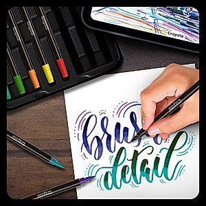 Crayola Brush & Detail Dual Tip Marker Set (32ct), Adult Coloring Markers, Gifts for Teens & Adults