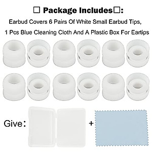 DMZHY 6 Pairs White Small Earbud Tips Fit for Beats Fit Pro Ear Tips Buds Replacement Earbud Tips Earbud Replacement Tips Ear Covers Earbuds Rubber Tips Earbud Caps Fit for Beats Studio Buds Ear Tips