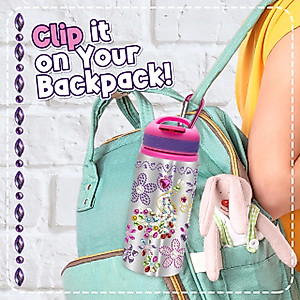 PURPLE LADYBUG Decorate Your Own Water Bottle Kits for Girls - 5 6 7 8 Year Old Girl Gifts, Girl Birthday Gift, Arts and Crafts for Kids Ages 6-8 Girls Water Bottles for School, Crafts for Girls 8-12