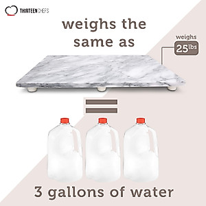 Villa Acacia Marble Cutting Board - 20 x 16 Inch Marble Slab Pastry Board for Charcuterie, Cheese, Dough, Dessert - Decorative Stone Cutting Board for Kitchen and Home﻿