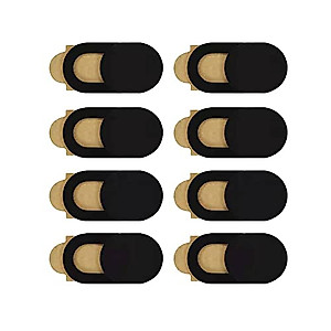 FadyDail Laptop Camera Cover Slide 8Pcs, Ultra Thin Webcam Cover Computer Camera Cover Slide Camera Blocker Camera Privacy Slider Phone Camera Cover for iPhone iPad MacBook (Black)