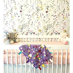 The Learning Lovey Lovey Sensory Tag Toy Garden Flowers Butterflies Blanket