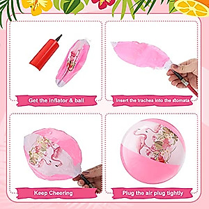 24 Pcs Pink Flamingo Mini Inflatable Beach Balls Bulk 5 Inch Beach Ball Flamingo Themed Party Toys Flamingo Decor for Summer Beach Pool Hawaiian Birthday Party Decorations Water Game Favors