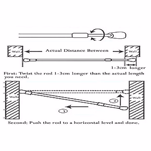 SMAZ LIFE Spring Window Curtain Tension Rod Closet Cupboard Kitchen Hanger Rod 16-27 inch