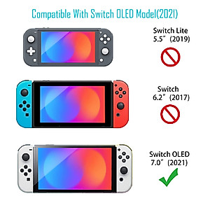 Kconn Silicone Case Compatible with Nintendo Switch OLED 2021 - Soft [Anti-Slip] [Shock Proof] Protective Cover with Ergonomic Grip Design, Drop Protection Grip Case (Classic Blue)