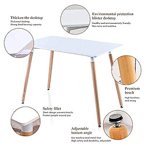 OKAKOPA Mid Century Green Dining Table Set for 4, Dining Room Rectangle Table and 4 Green Chairs, Small Space Dining Table Chairs Set