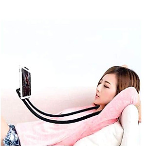 360 Degree Flexible Smart All Cell Phone Holder Adjustable Rotating Mounts with Multiple Function Bracket for Table, Bed, Car, Hang Neck, Bed Neck, Put Any Where You Want (Black, 12.56.4cm)