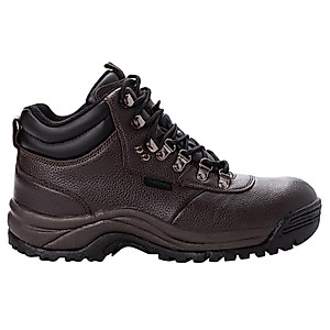 Propét Women's Shield Walker Construction Boot, Bronco Brown, 13 X-Wide