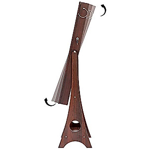 Knocbel LED Jewelry Cabinet Full Body Mirror Lockable Jewelry Armoire Standing Angel Adjustable Storage Organizer Box with Inner Mirror & 2 Drawers, 15.75" L x 14.96" W x 61.42" H (Brown)