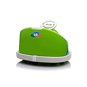 Best Ride On Cars 6 Volt Bumperz Kids Electric Battery Powered Ride On Bumper Car Vehicle with Power Indicator, Anti Collision Bar, and Music, Green
