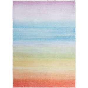 Well Woven Kids Rugs Sunrise 5' x 7' Multi Color Modern Printed Machine Washable Area Rug
