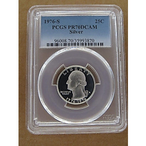 1976 S Washington Quarter 1976-S Washington SILVER Bi-Centennial SILVER Quarter Proof PCGS PR70DCAM 25c Quarter PR-70 PCGS DCAM