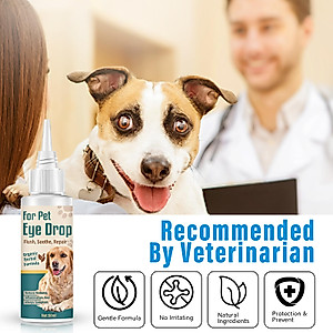 zeBrush Dog Eye Drops,Cataract Drops for Dogs & Cats-Relieve Pet Red Eyes,Dry Eyes & Infection Inflammation,Dog Tear Stain Cleaner,Improve Eye Vision,Safe & Gentle for Pets