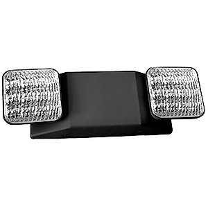 LED Emergency Light - Thermoplastic - Adjustable Lamp Heads - 90 Min. Run Time - 120/277V - Black - Exitronix LED-90-BL
